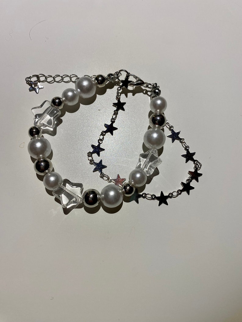 Y2K Star Beaded Charm Bracelet Alt Jewellery Fairycore Punk Stargirl - Etsy