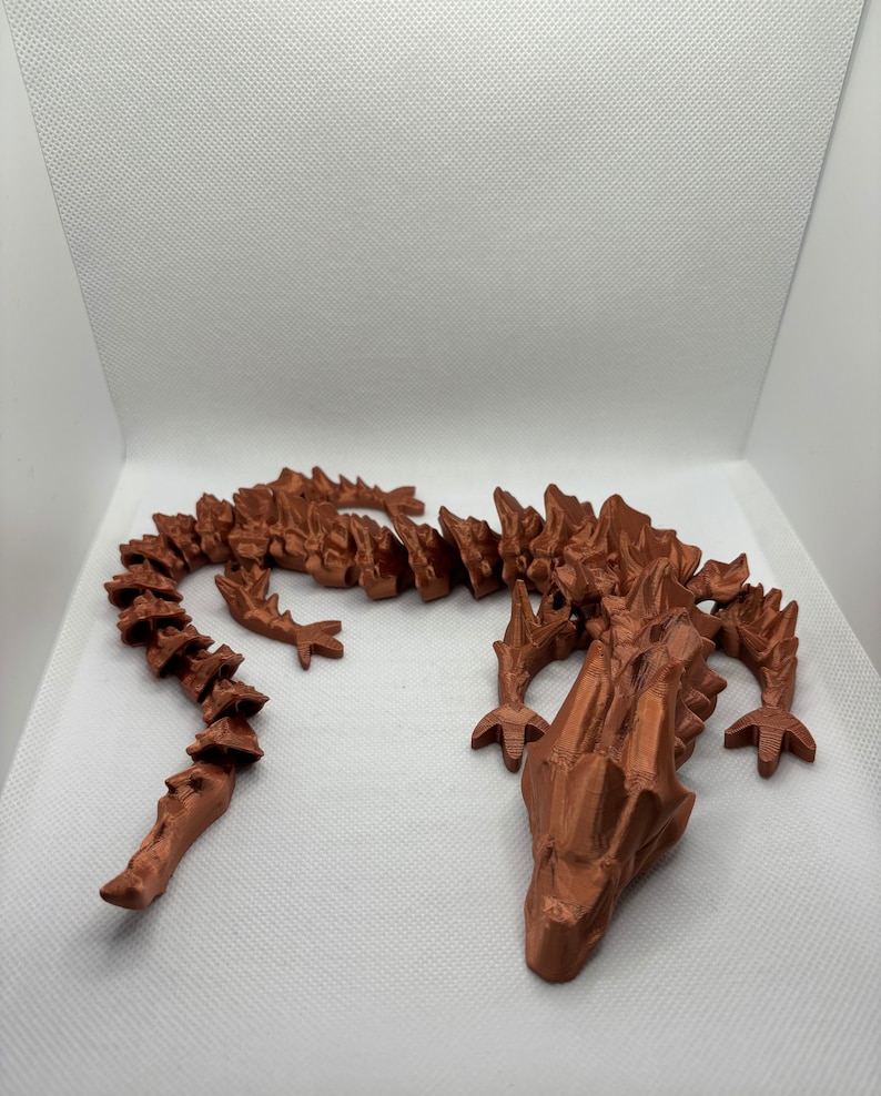 3D Printed Flexy Dragon, Flexyble Dragon, 3d Printed Reptile, Handcrafted Crystal Dragon ...