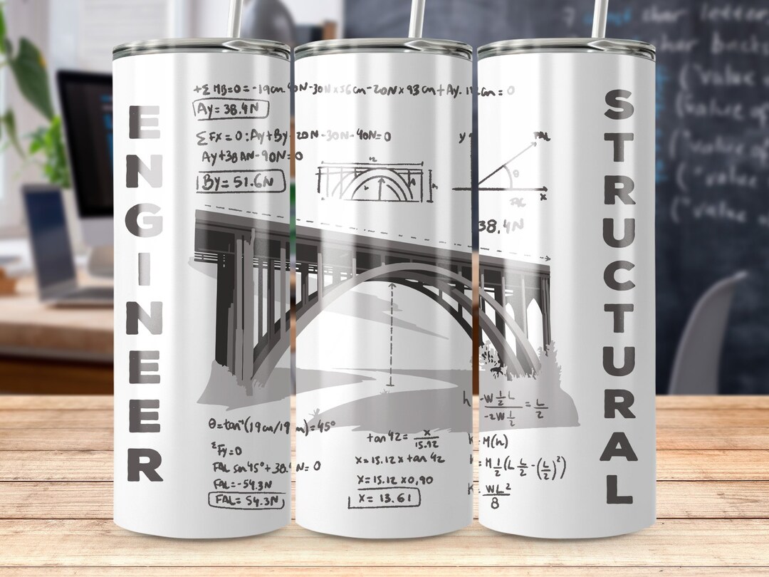 Structural Engineer Tumbler, Mathematics Bridge Design, Stainless Steel ...
