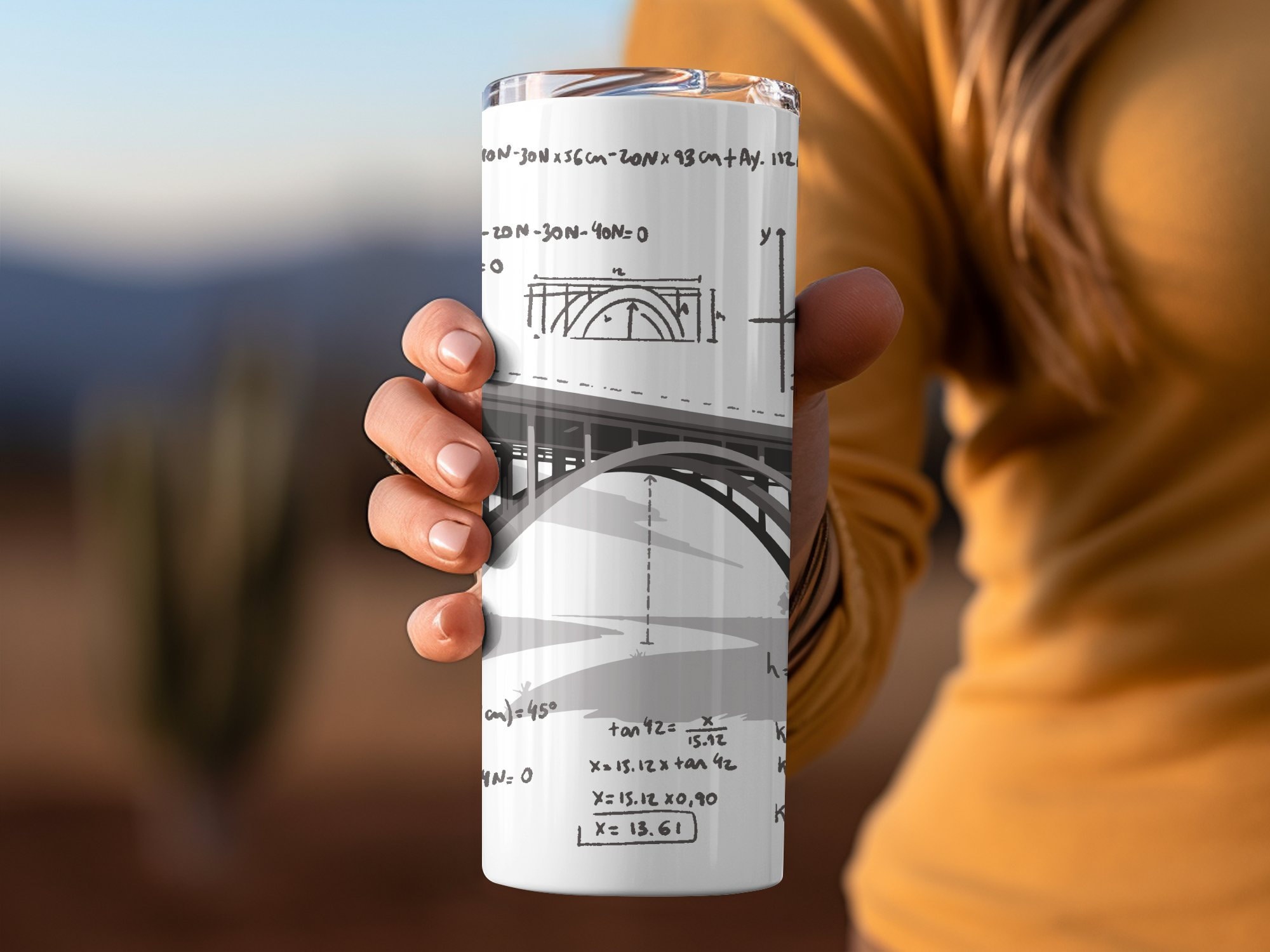 Structural Engineer Tumbler, Mathematics Bridge Design, Stainless Steel ...