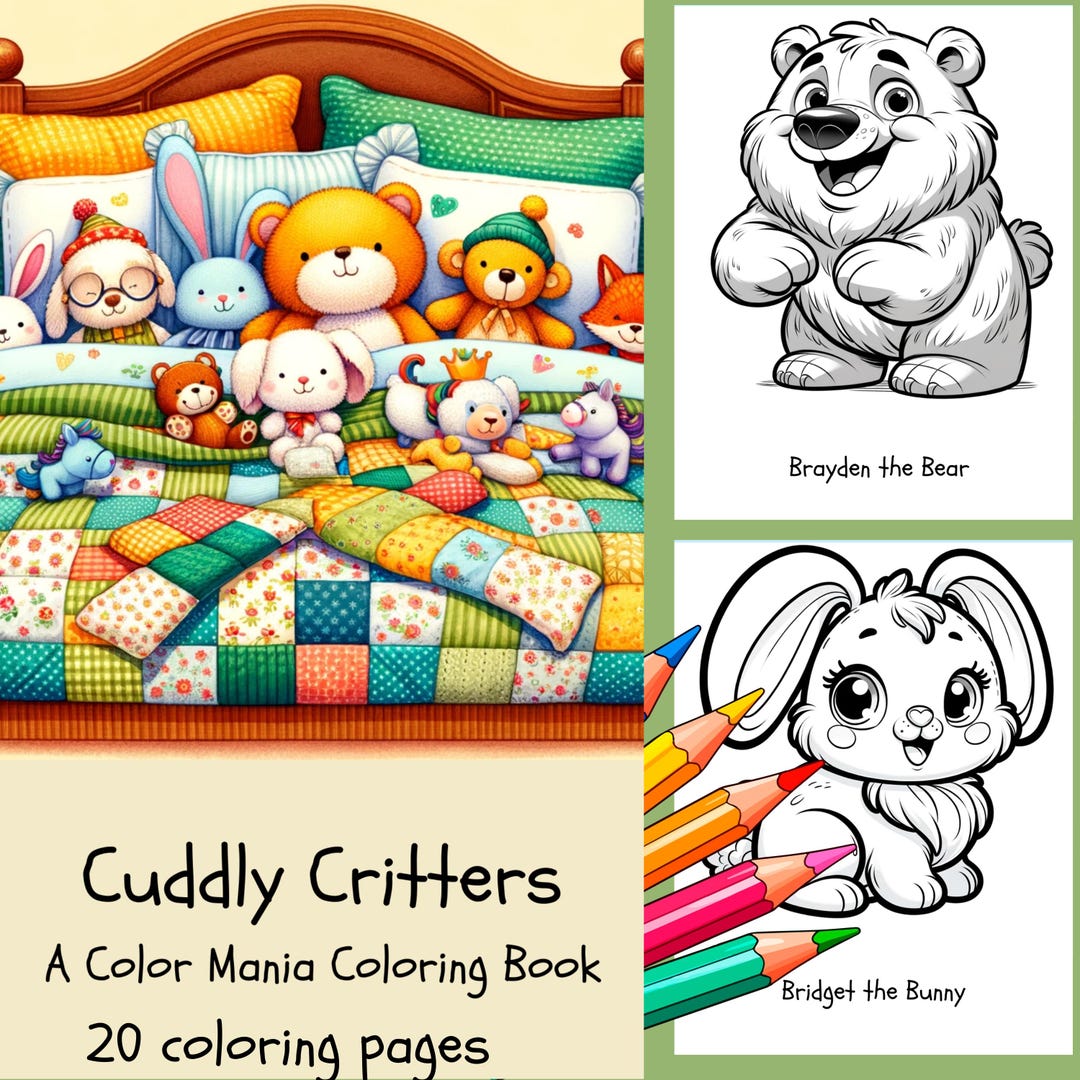 Cuddly Critters Coloring Pages - Kids Coloring Book - Kids Coloring ...