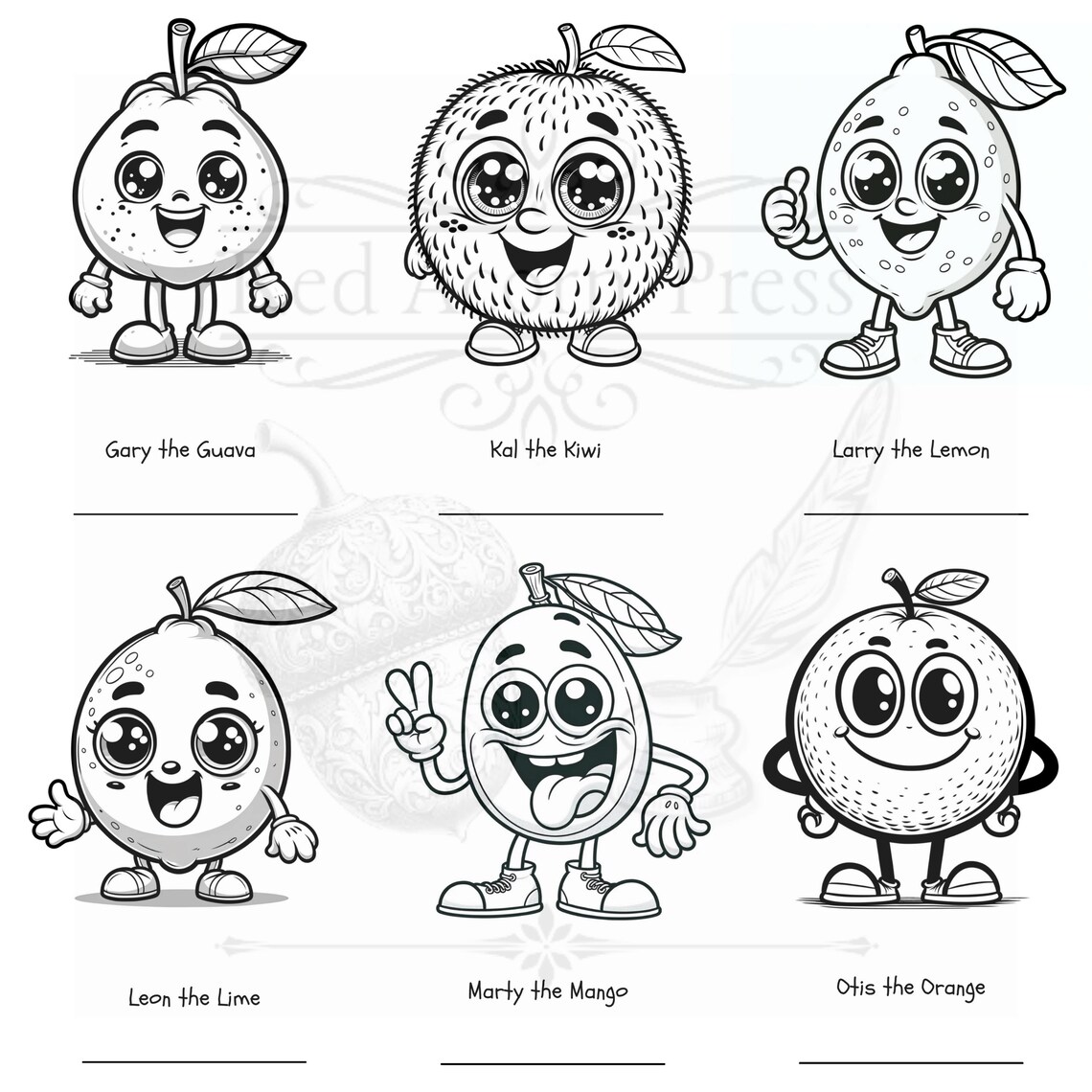 Fruit Salad! Coloring Book - Kids Coloring Pages - Kids Coloring Book ...
