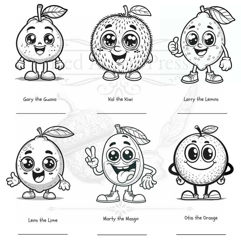 Fruit Salad! Coloring Book - Kids Coloring Pages - Kids Coloring Book ...