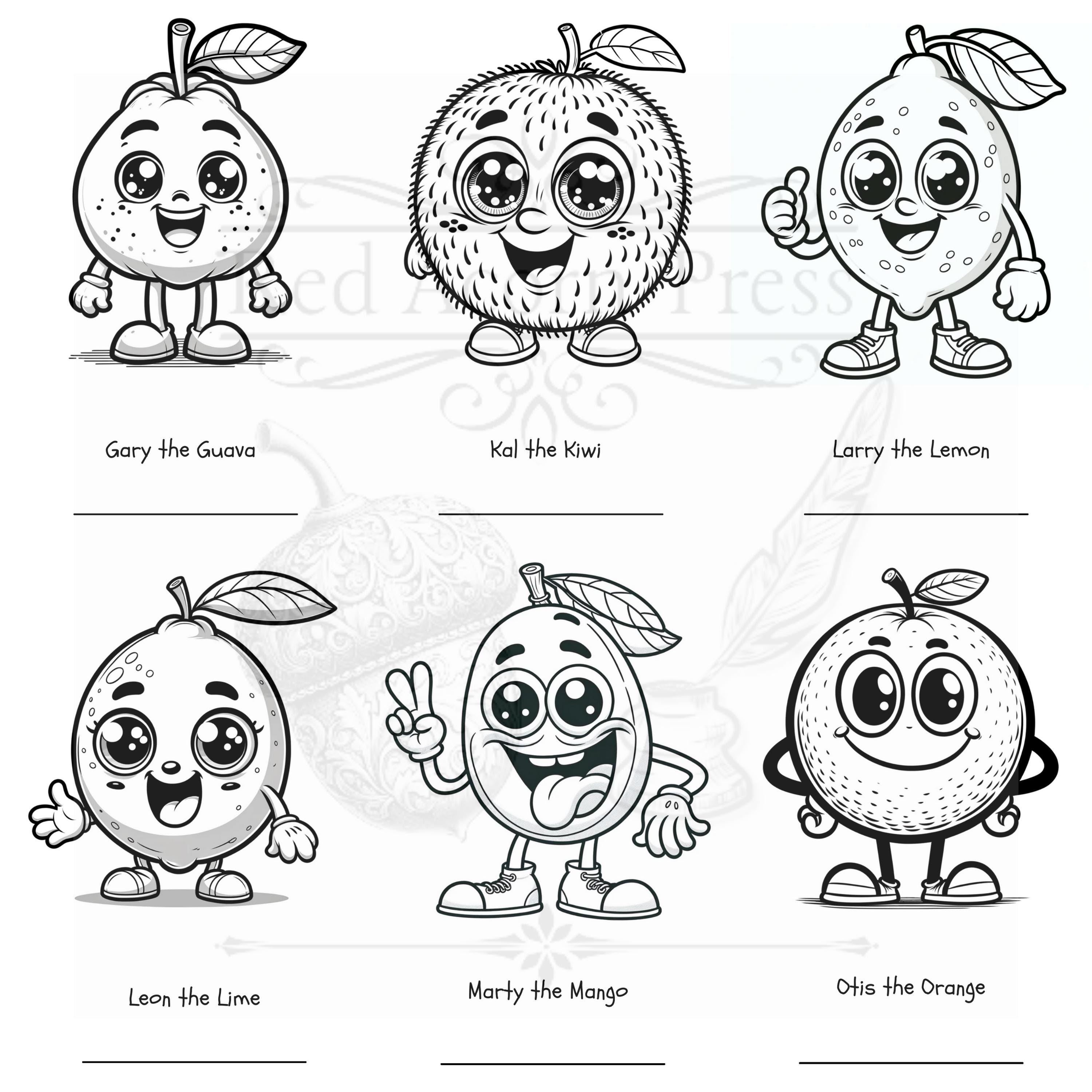 Fruit Salad! Coloring Book - Kids Coloring Pages - Kids Coloring Book ...