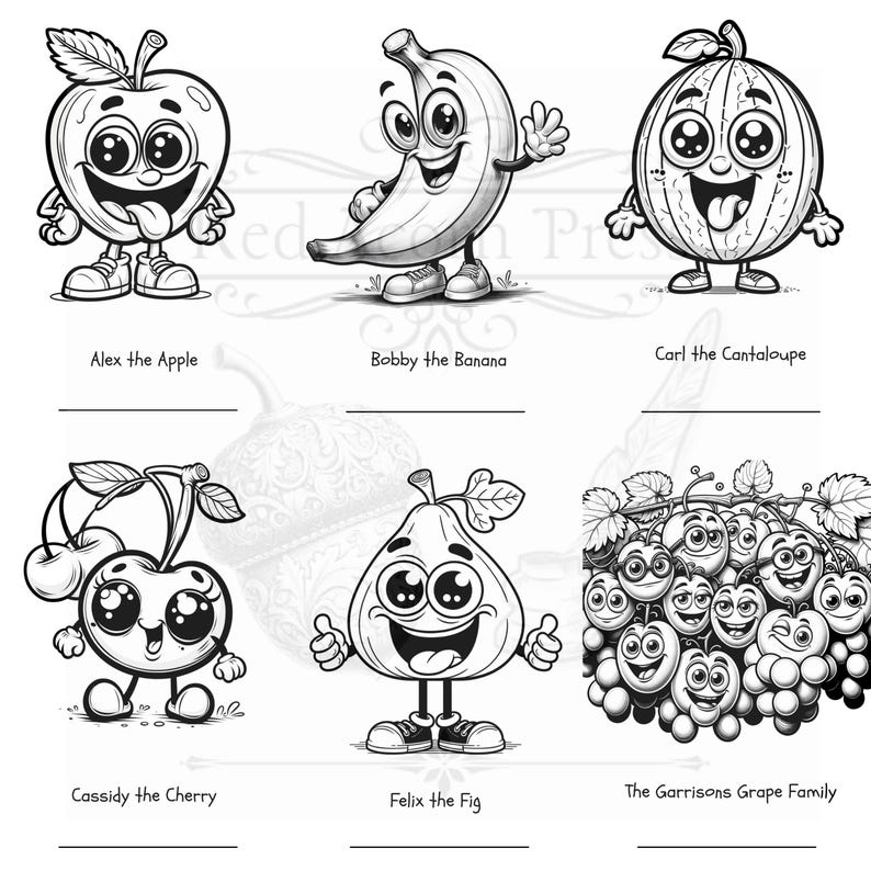 Fruit Salad! Coloring Book - Kids Coloring Pages - Kids Coloring Book ...