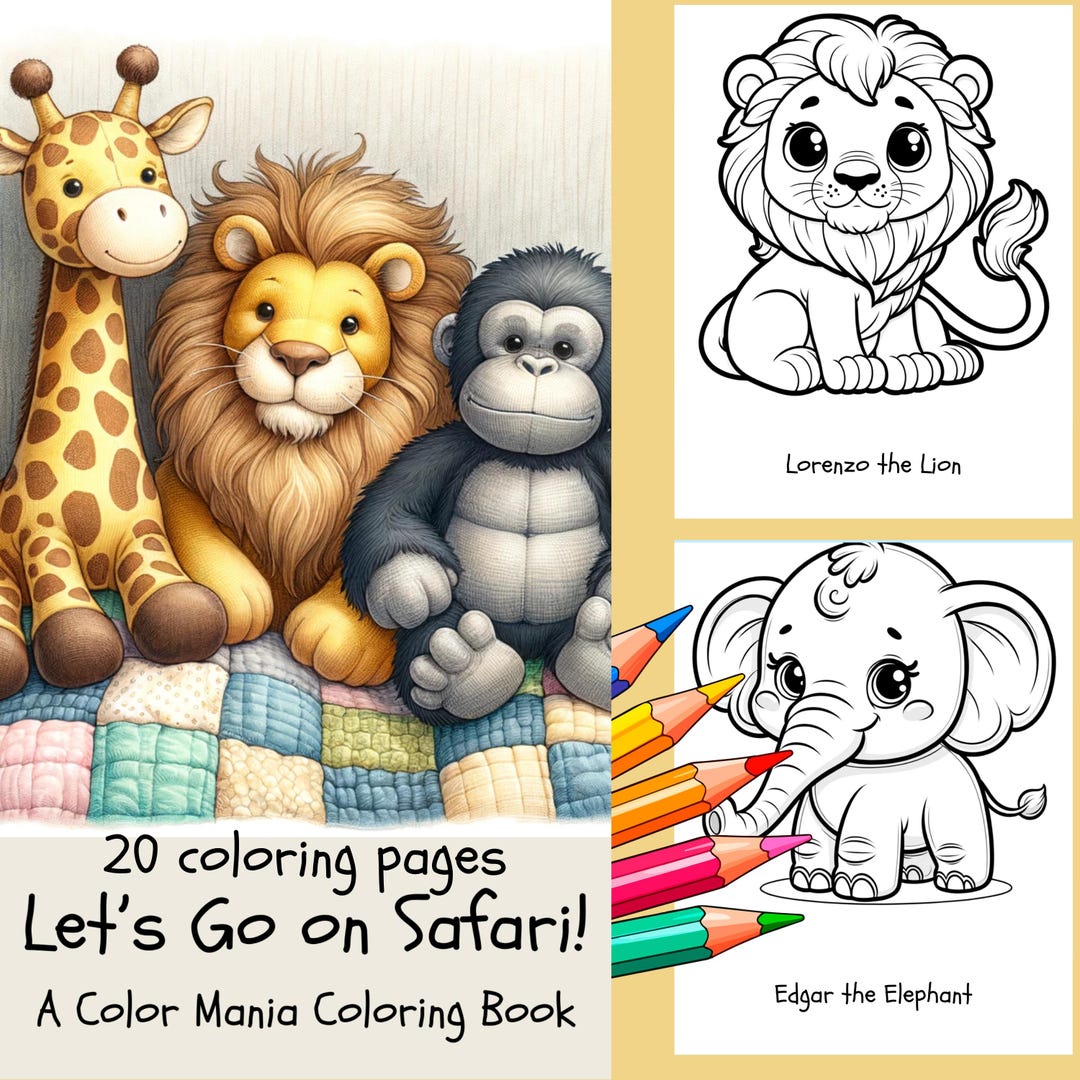 Let's Go on Safari! Coloring Pages - Kids Coloring Book - Kids Coloring ...