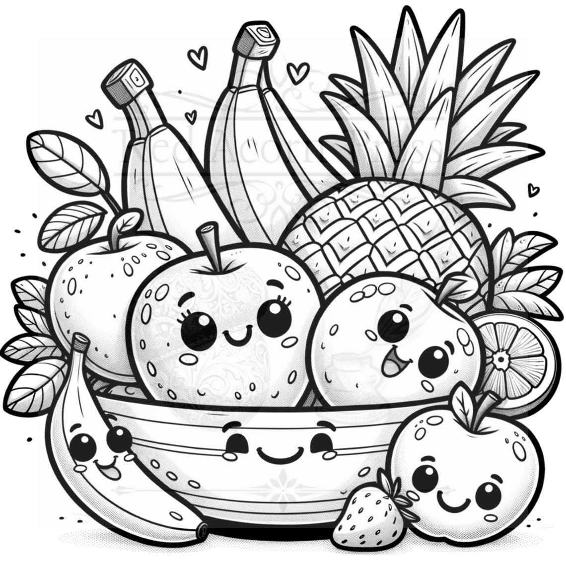 Fruit Salad! Coloring Book - Kids Coloring Pages - Kids Coloring Book ...