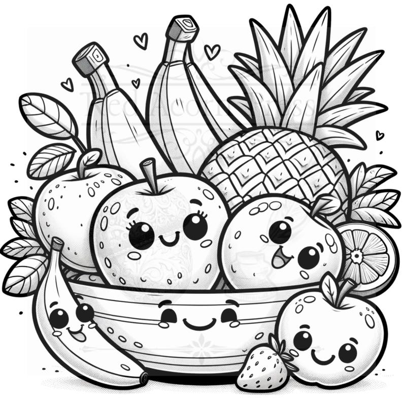 Fruit Salad! Coloring Book - Kids Coloring Pages - Kids Coloring Book ...