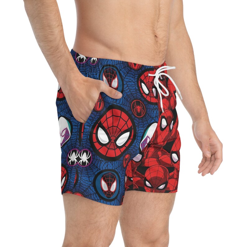 Marvel Spiderman Swim Trunks AOP - Etsy