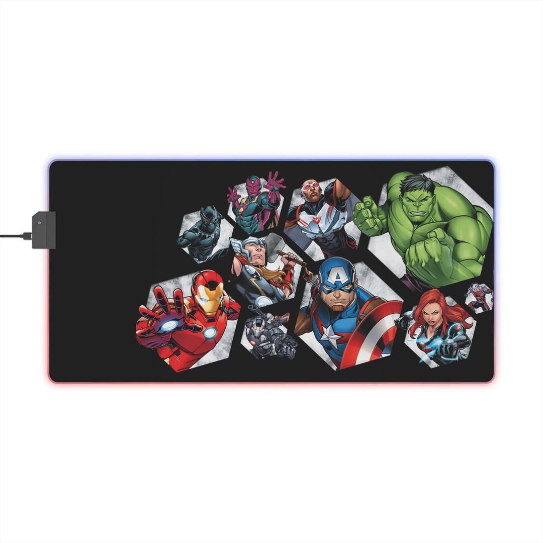 Marvel Characters LED Gaming Mouse Pad, Marvel, Captain America, Hulk ...