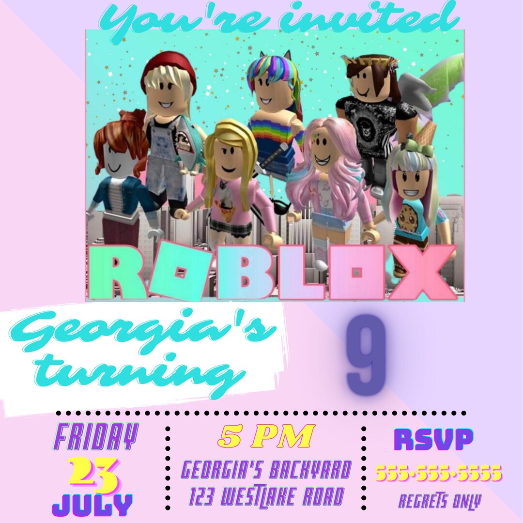 Roblox Party Invitation - Etsy