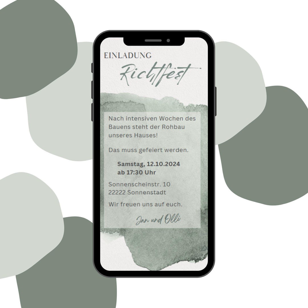 Topping-out Ceremony Invitation Digital, Housewarming Invitation Design ...