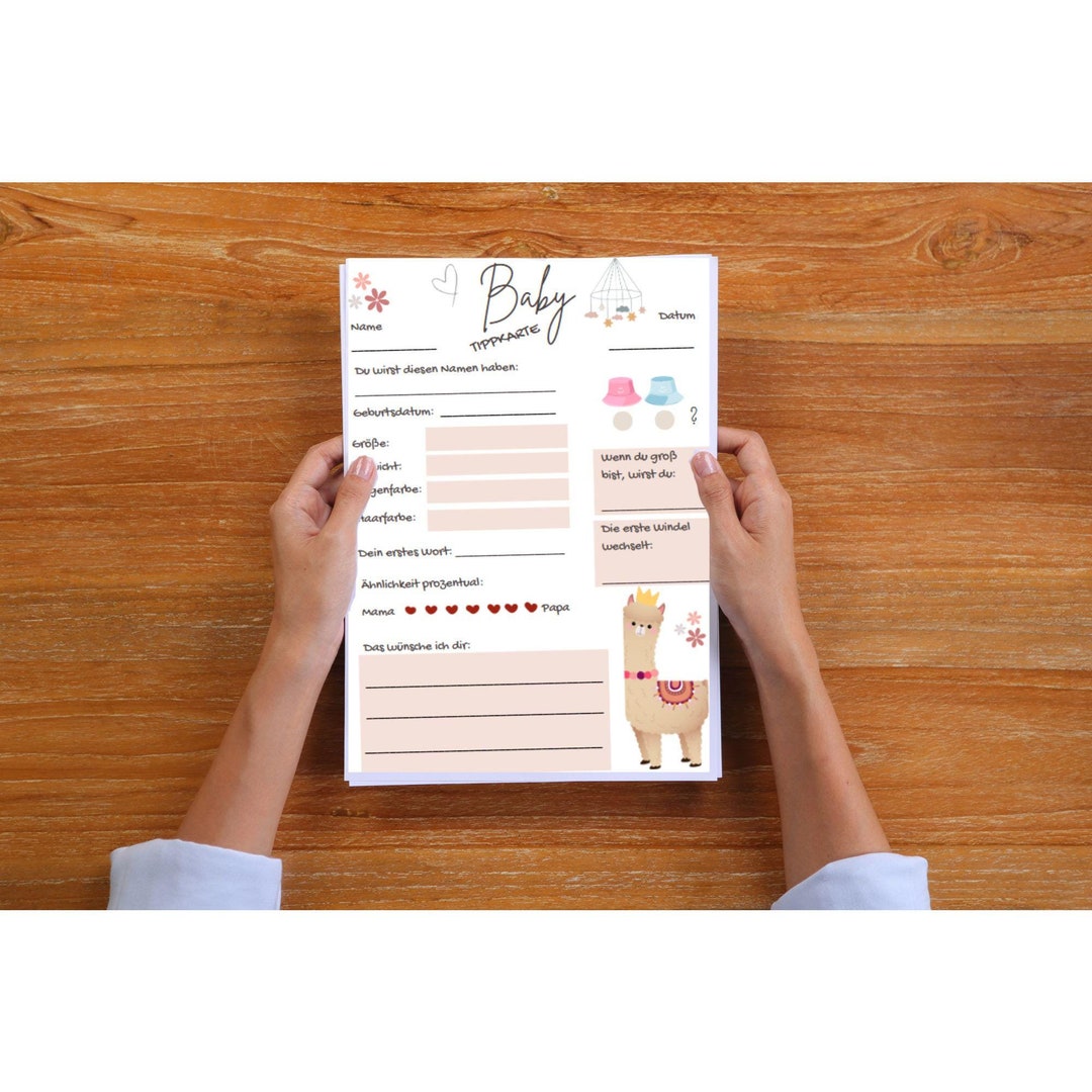 Baby Tip Card Fill-in Card Tip Slip Baby Party Games Baby Shower Games ...