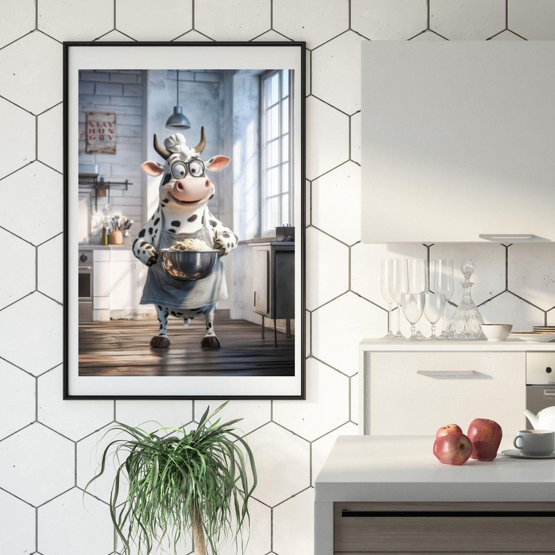 Funny Kitchen Poster | Whimsical Animal Wall Art | Kitchen Decor Humor ...