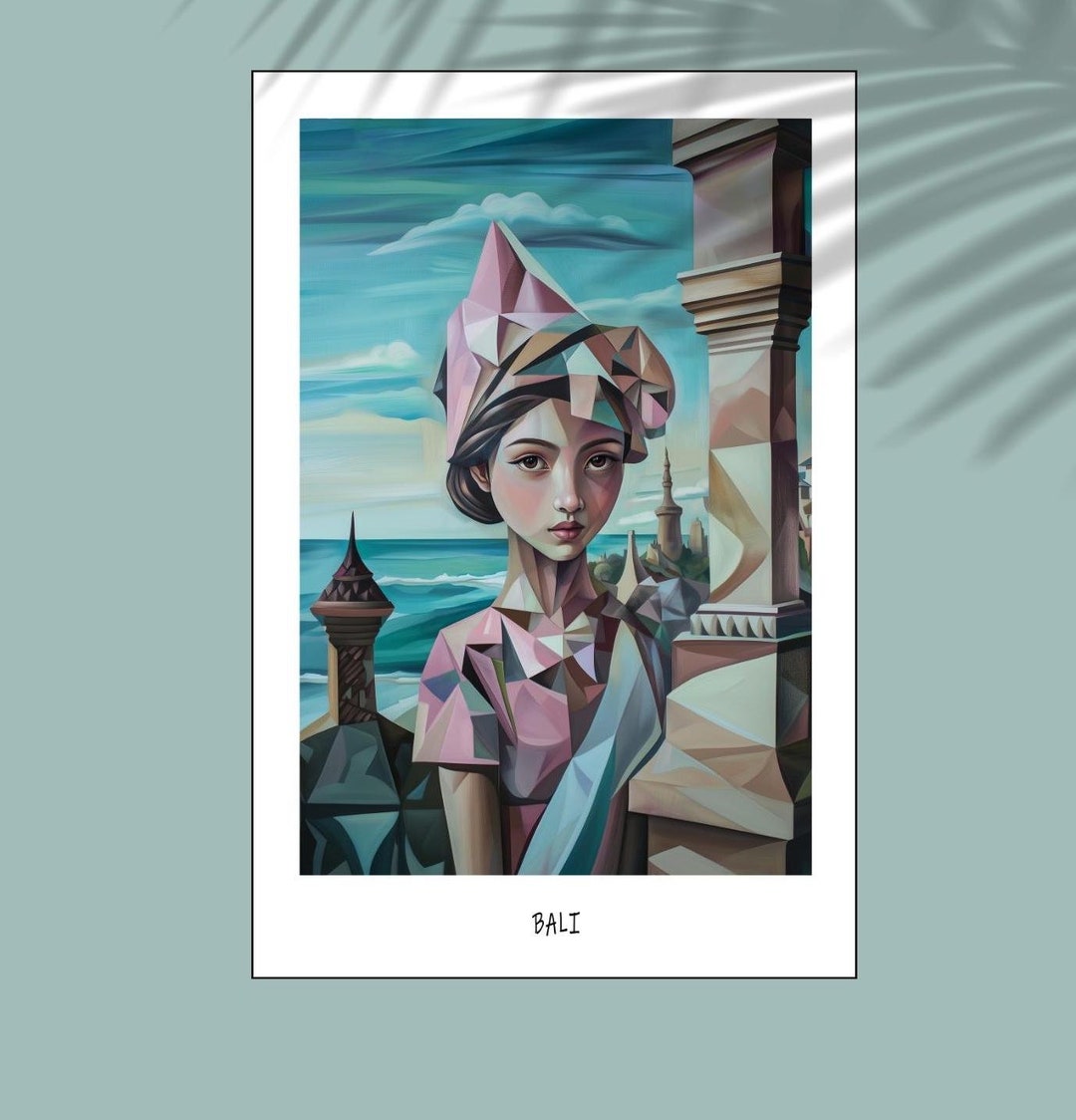 Bali Postcard Art | Cubist Design With Balinese Beauty | Gift Idea ...