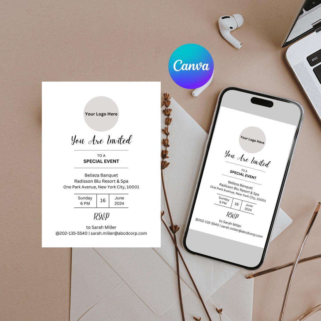Modern Business Invitation Template, Printable Business Grand Opening ...