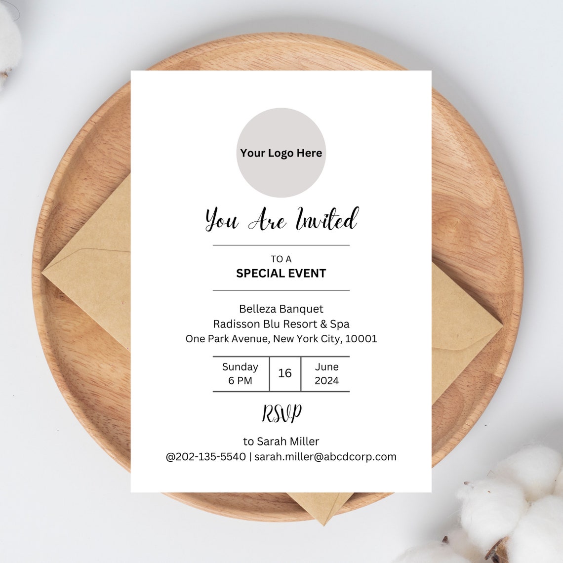 Modern Business Invitation Template, Printable Business Grand Opening ...