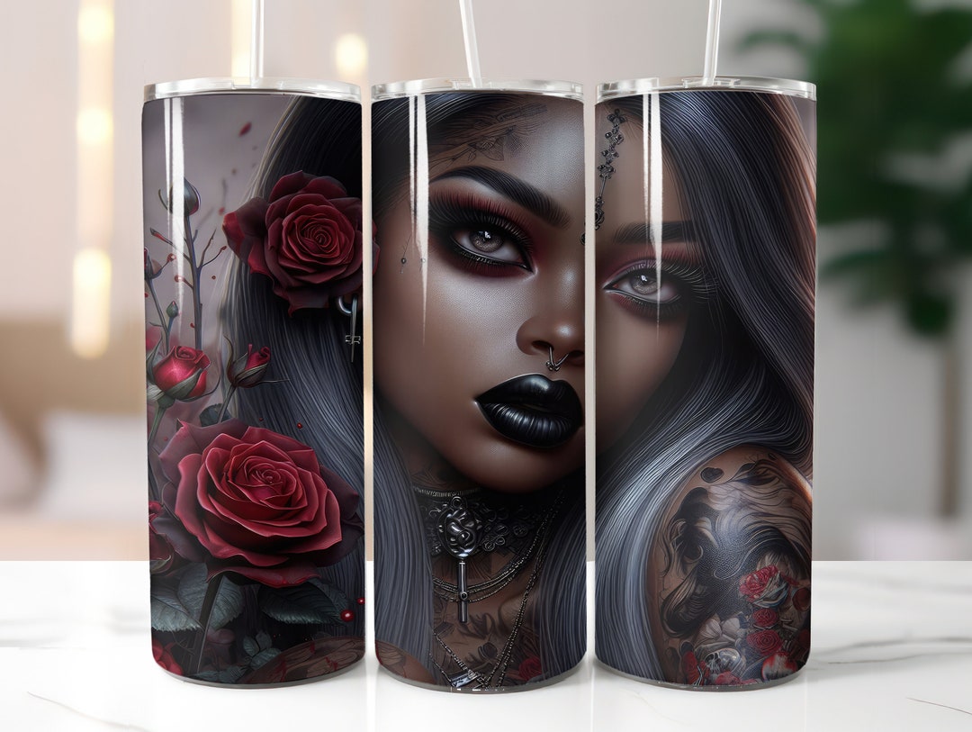 Goth Girl Tumbler Wrap - 20oz Skinny Tumbler Sublimation Straight ...