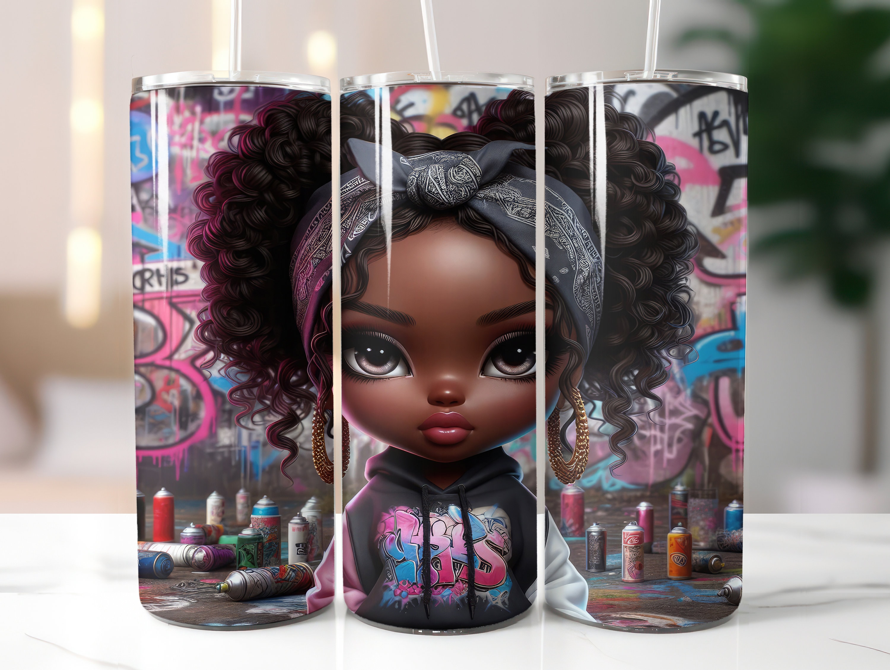 Cortnee Chibi Tumbler Wrap - 20oz Skinny Tumbler Sublimation Straight ...
