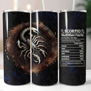 Zodiac Scorpio Nutrition Facts - 20oz Skinny Tumbler Sublimation ...