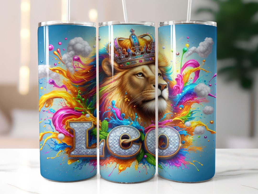 Blue Zodiac Leo Tumbler Wrap - 20oz Skinny Tumbler Sublimation Straight ...