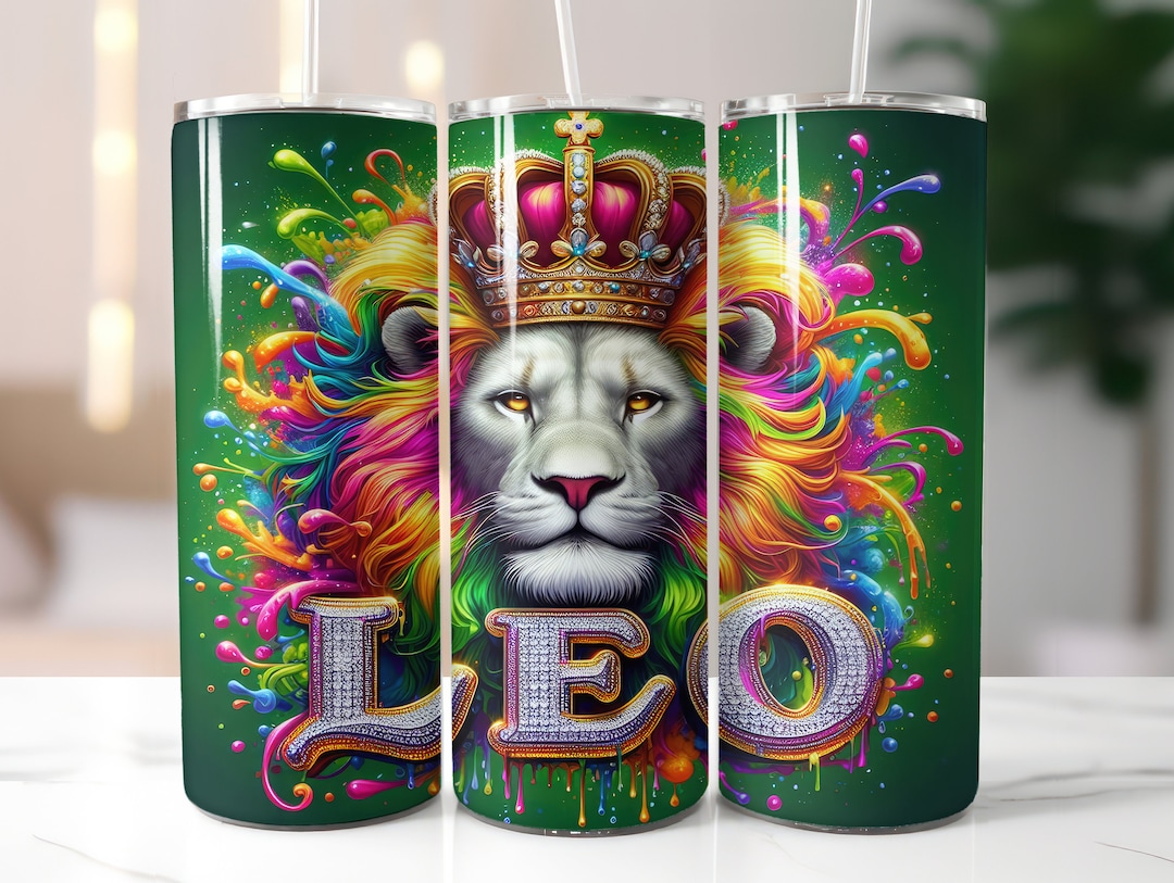 Green Zodiac Leo Tumbler Wrap - 20oz Skinny Tumbler Sublimation ...