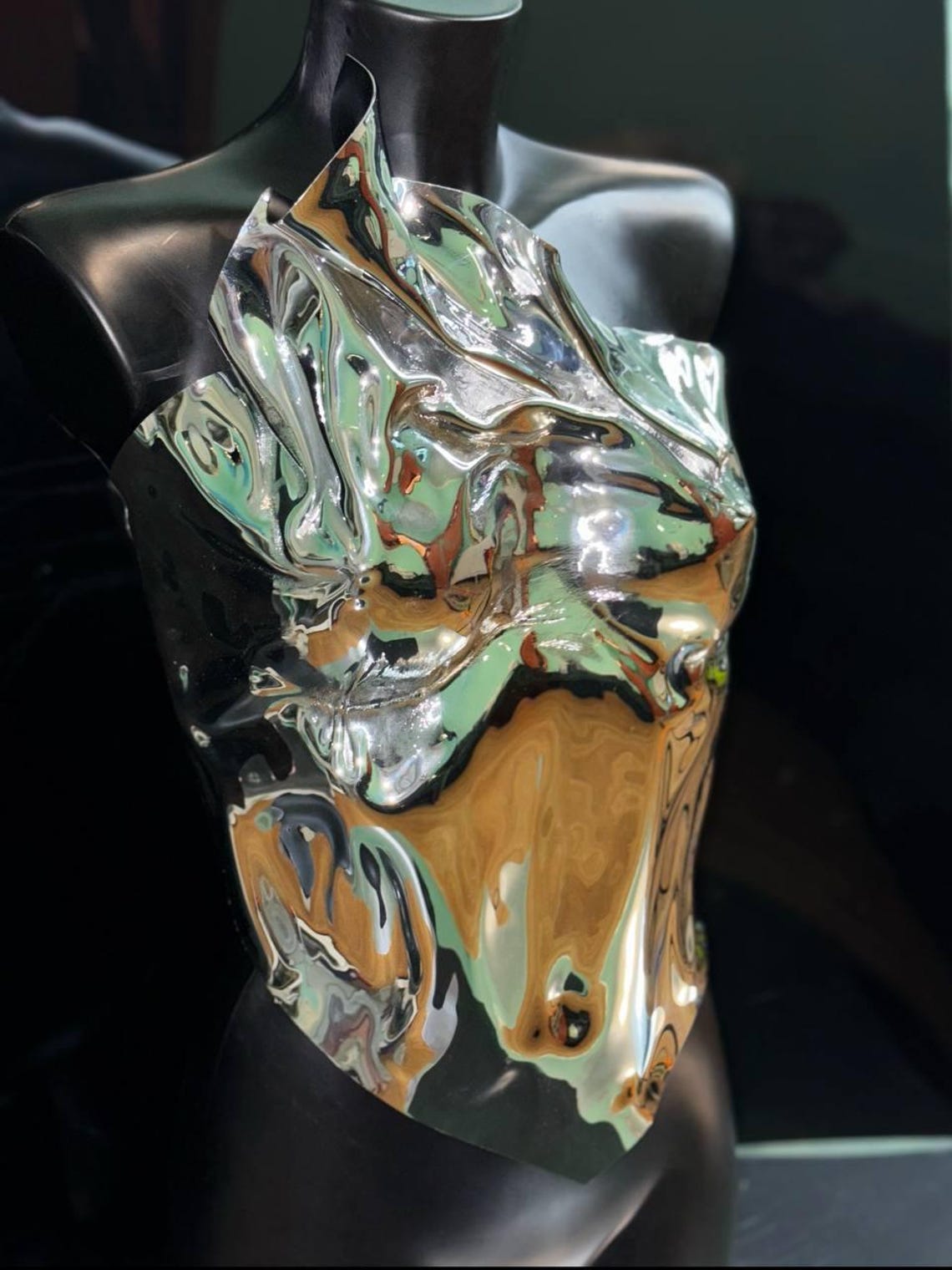 Silver Moulded Breastplate, Acrylic Breastplate, Fashion Corset, Armor ...