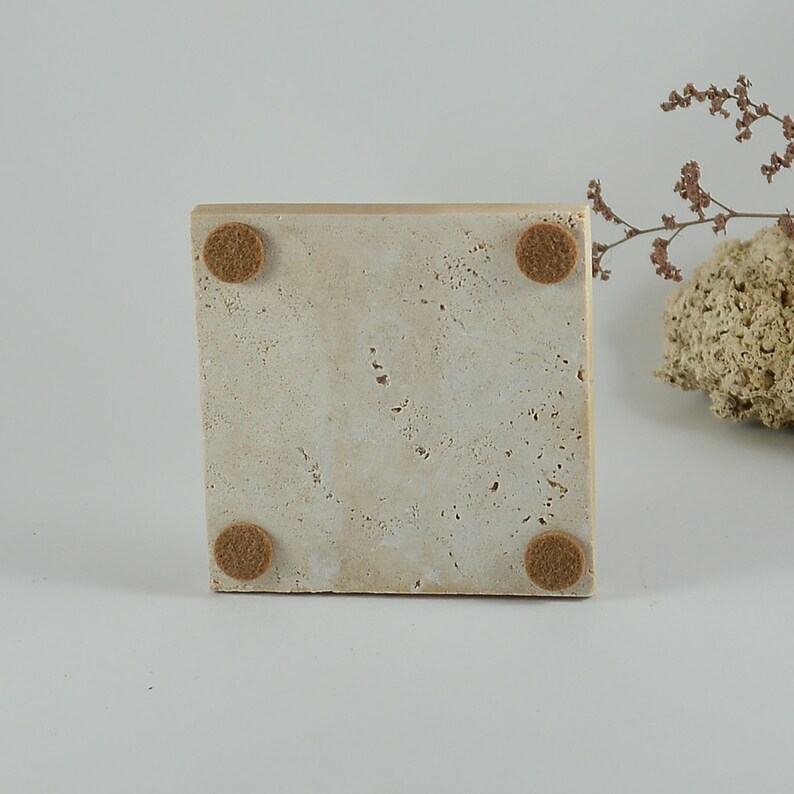 Natural Stone Turkish Travertine Coaster Set, Real Natural Travertine ...