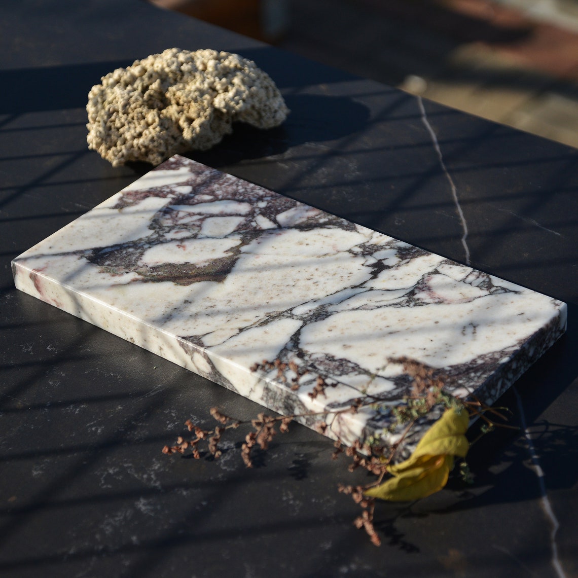 Calacatta Viola Tray, Perfume Tray, Custom Platter, Custom Marble Cutting Board, Rectangle ...