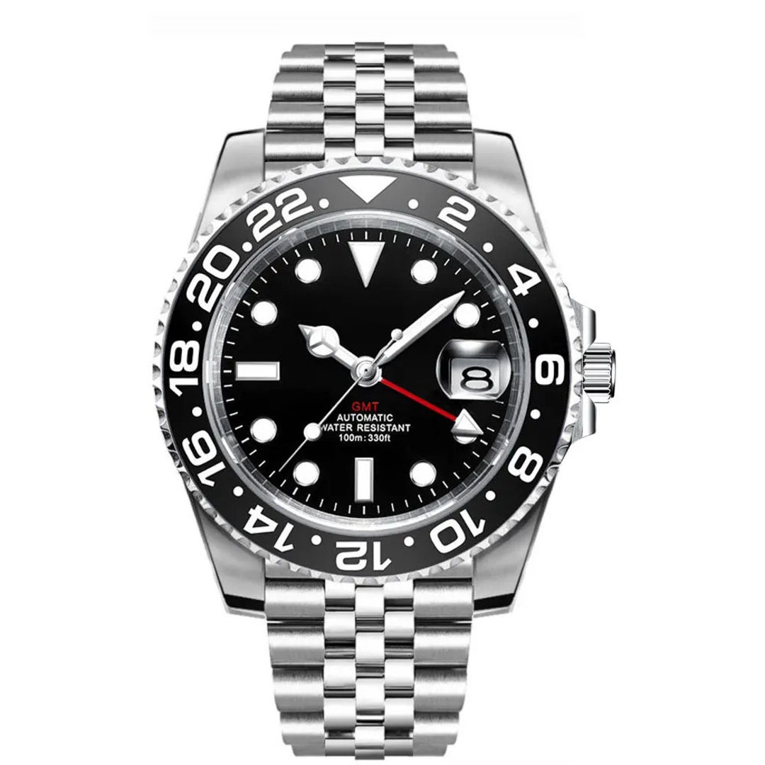 Mens Black 40mm GMT Homage NH34 Movement Automatic Luxury Prestige ...