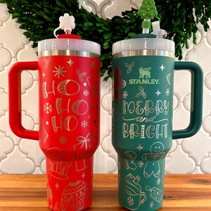 Engraved 40oz Stanley Tumbler | Holiday Christmas Design - Etsy