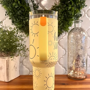 40oz Engraved Sunshine Stanley Tumbler | Personalized Beach Stanley Cup ...