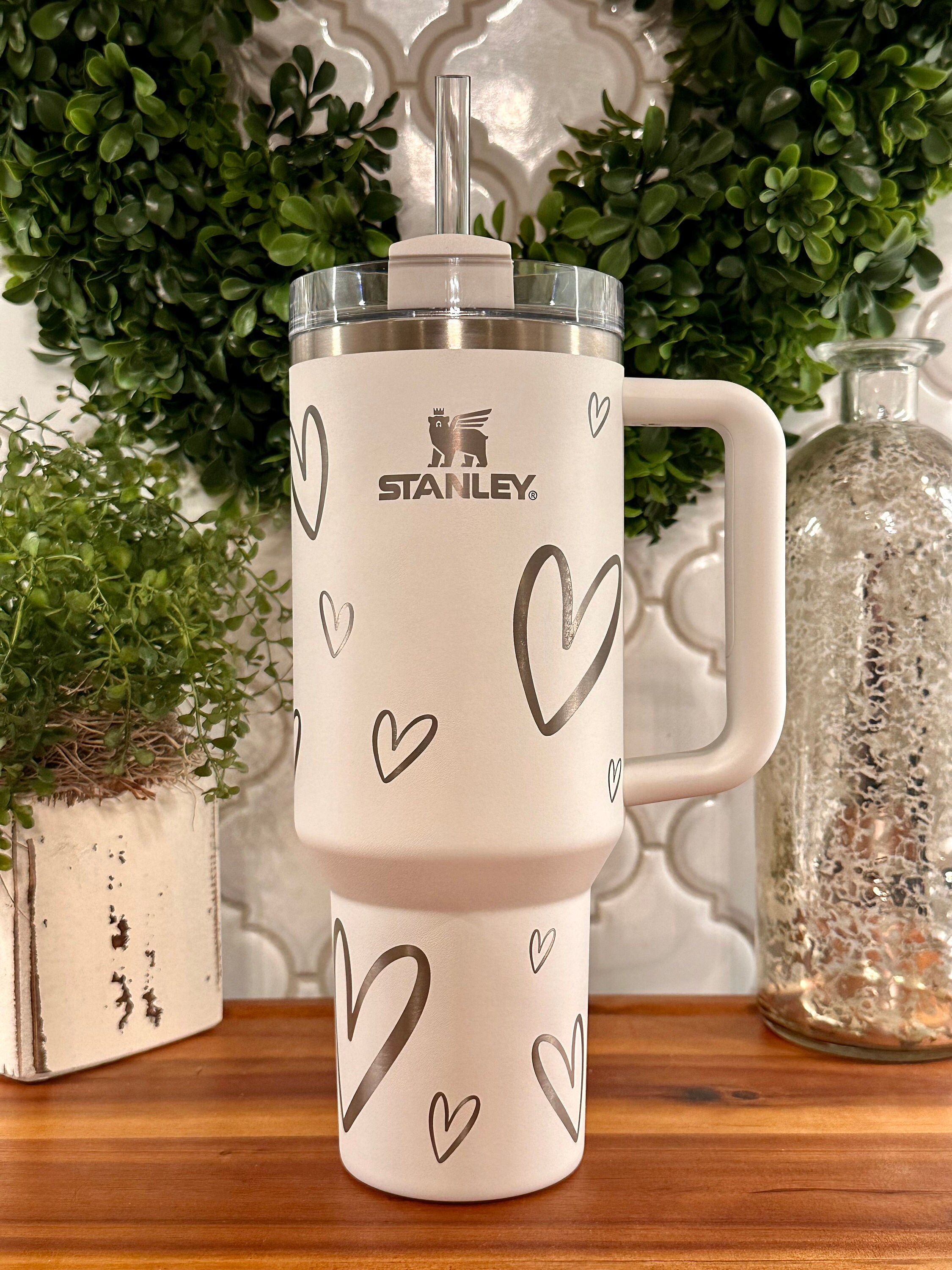 40oz Valentine's Stanley Tumbler With Hearts - Etsy