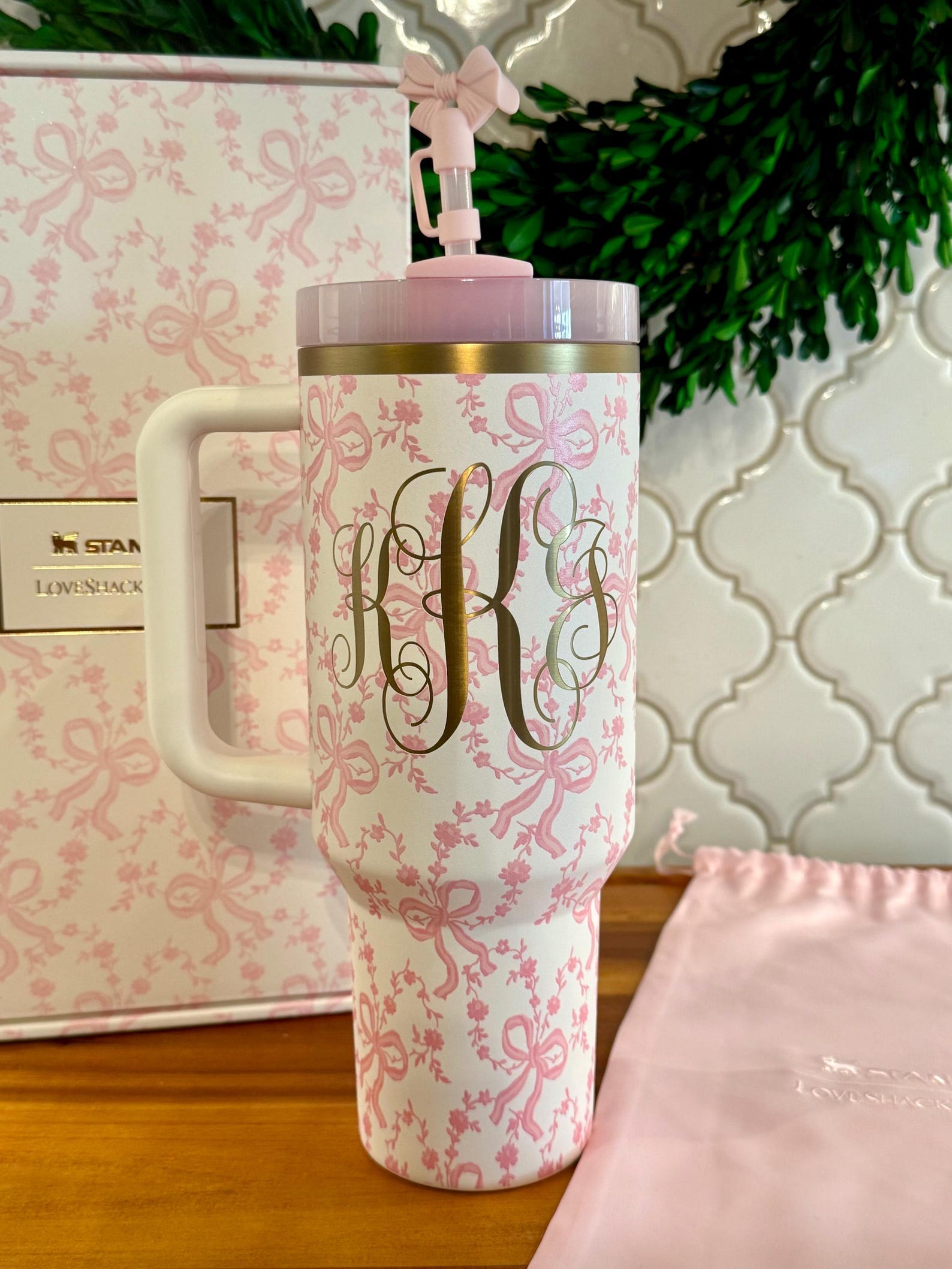 30oz and 40oz Engraved Personalized Love Shack Fancy Stanley Monogram ...