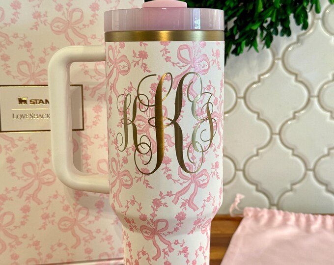 30oz and 40oz Engraved Personalized Love Shack Fancy Stanley Monogram ...
