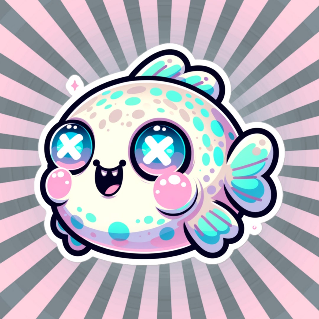 Weirdcore Chubby Fish Vinyl Sticker, Pastel Goth Oddcore Design - Etsy UK