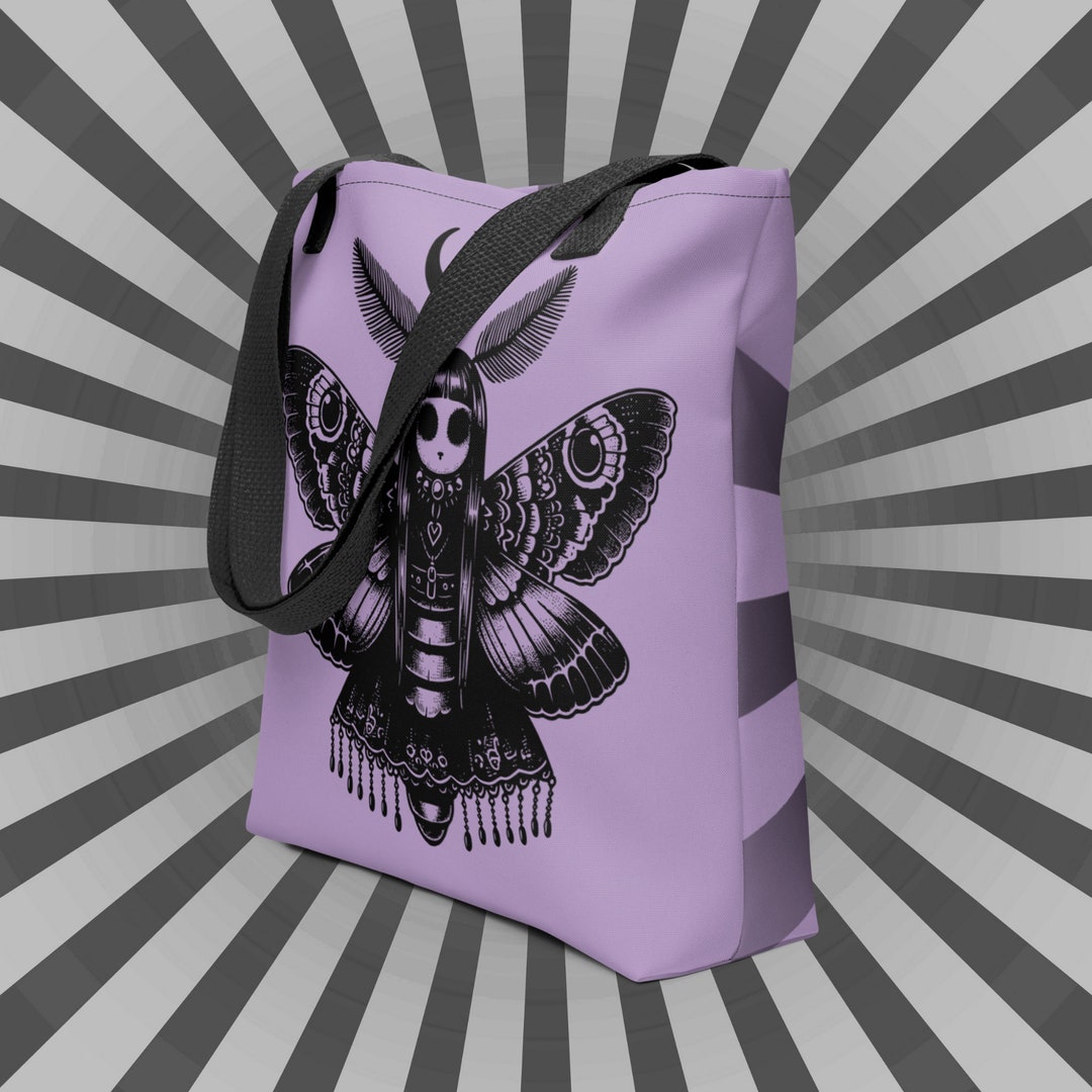 PURPLE Gothic Grunge Pastel Goth Luna Moth Tote Bag, Dreamcore Ventcore ...