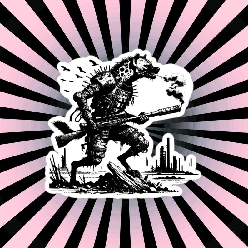 Apocalyptic Gothic Dystopian Grunge Hyena Vinyl Sticker - Etsy