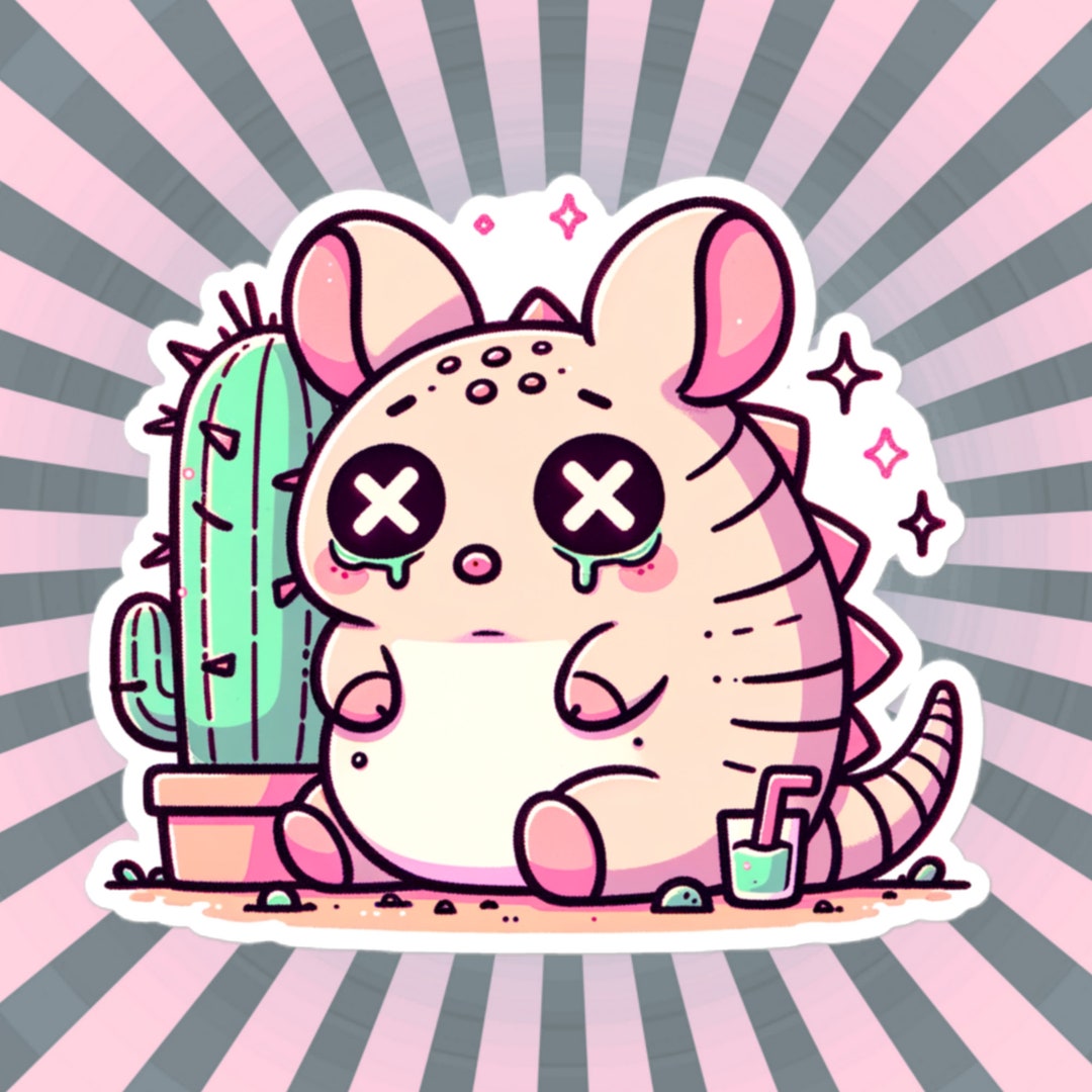 Pastel Goth Armadillo Vinyl Sticker: Weirdcore Grunge Waterproof Decal ...