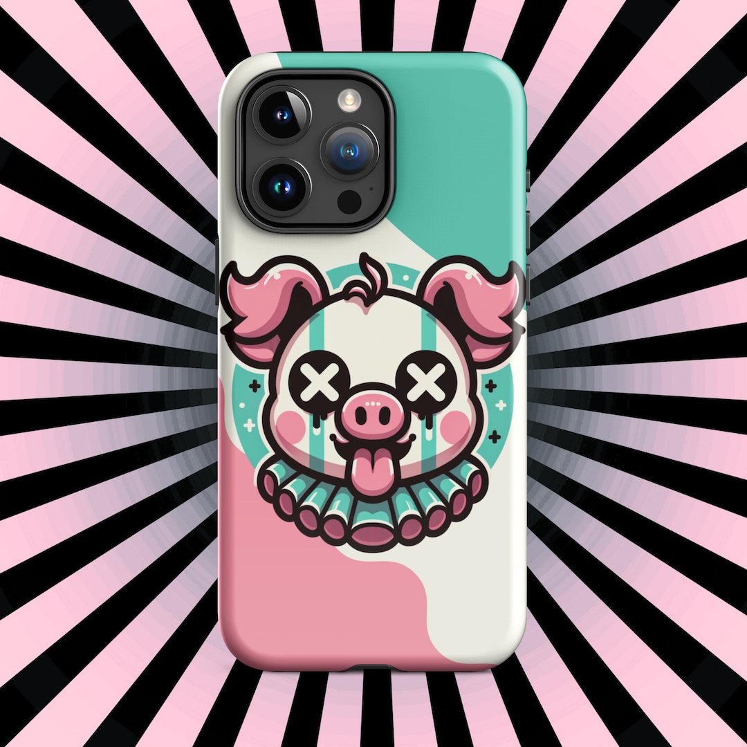 Creepy Cute Weirdcore Pig Clown Clowncore Grunge Pastel Goth Tough Case ...