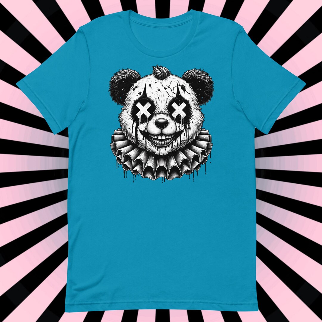 Gothic Horror Panda Clown T-shirt Macabre Dark Halloween Evil Cursed ...