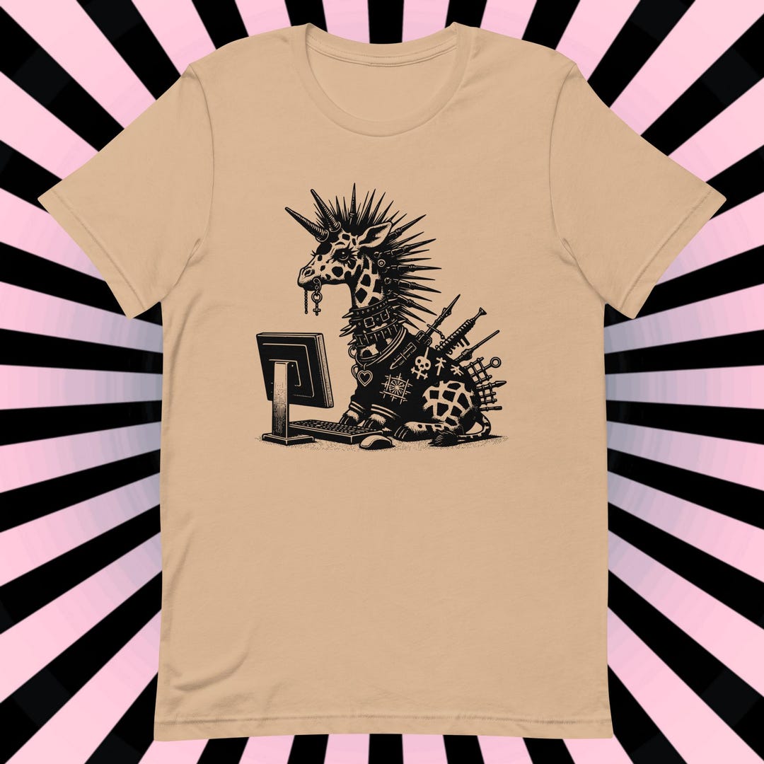 Giraffe Shirt Cyber Goth Cyberpunk Giraffe Tee Techwear Whimsigoth ...