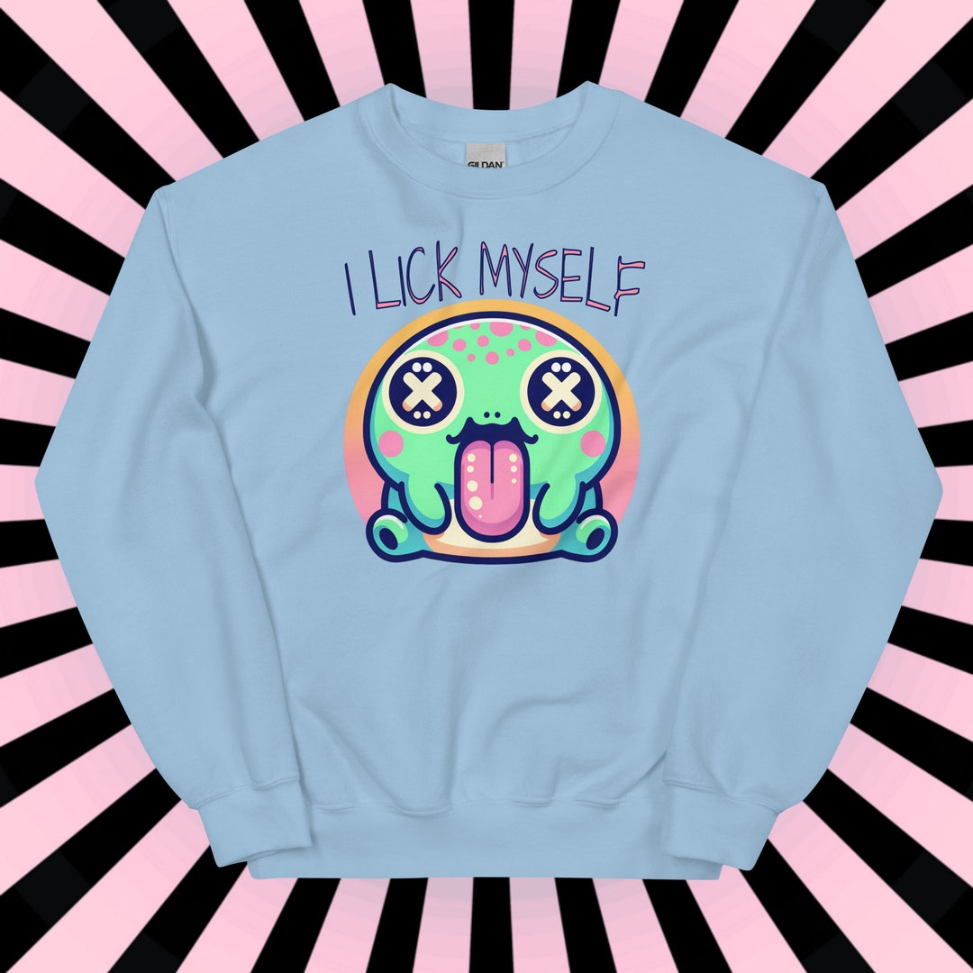 Creepy Cute Weirdcore Trippy Toad Sweatshirt I Lick Myself Grunge ...