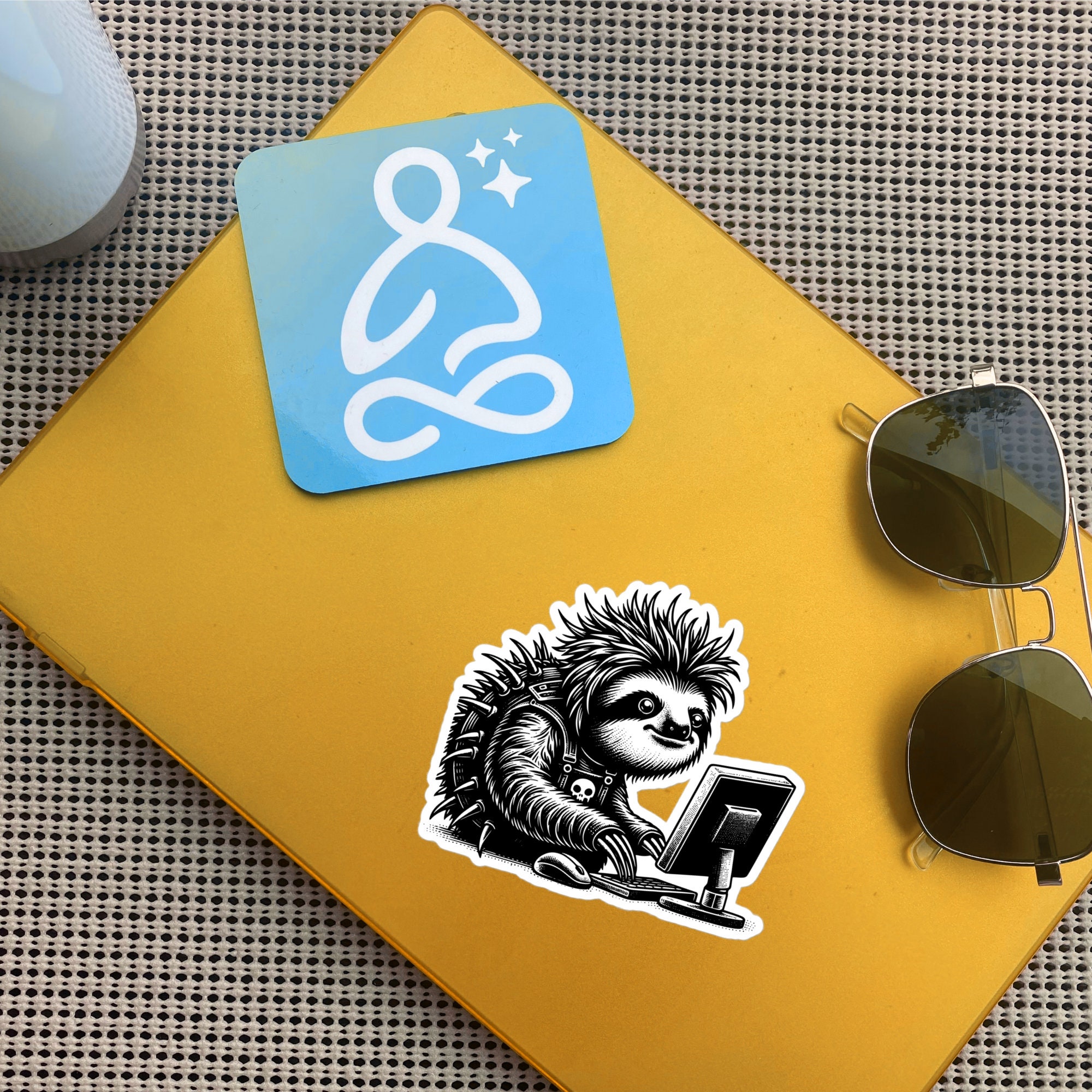 Punk Rock Sloth Sticker: Cyberpunk Steampunk Art - Etsy