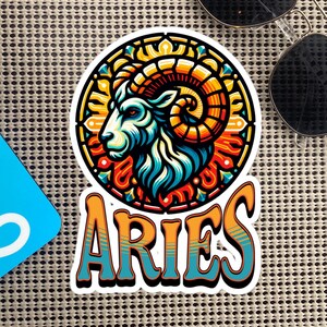Aries Flash Sticker, Zodiac Sign Sticker, Horoscope Custom Aries ...