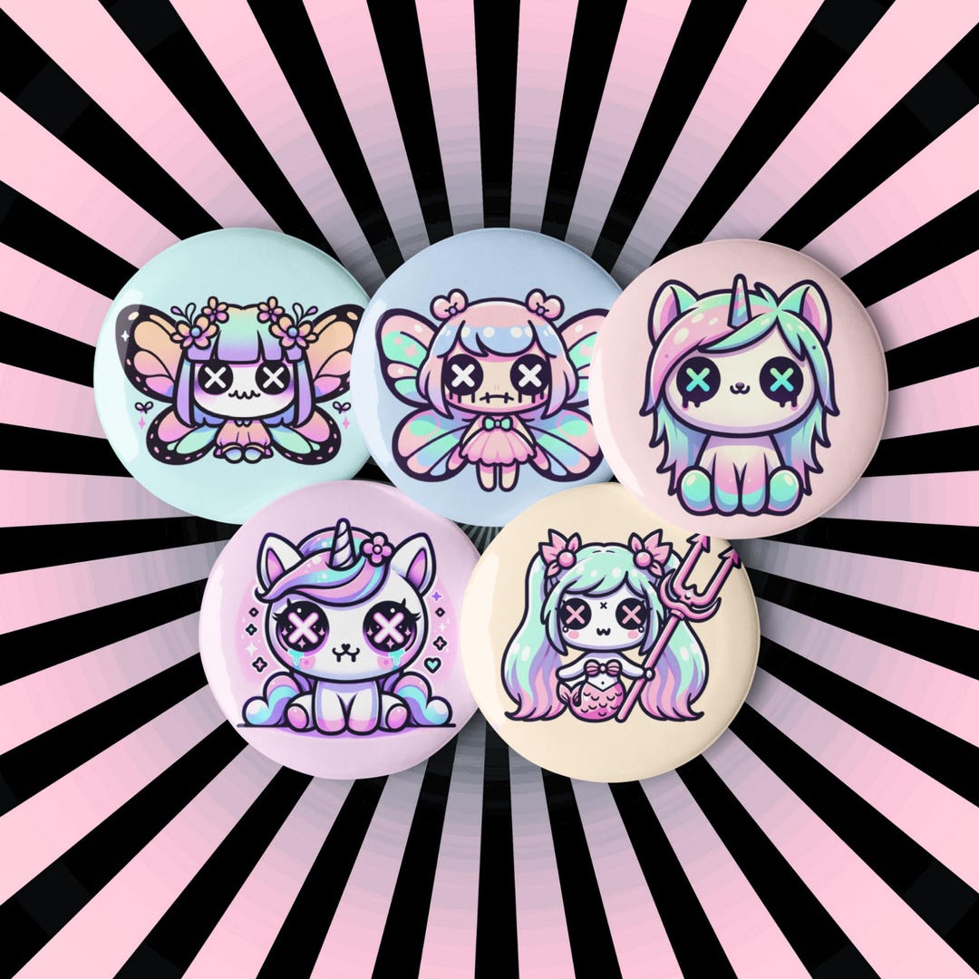 Pastel Goth Fairytale Fantasy Weirdcore Grunge Kawaii Anime Set of 5 ...