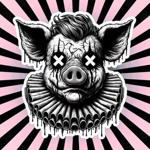 Macabre Horror Gothic Pig Clown Vinyl Sticker Gore Clowncore Gothic ...
