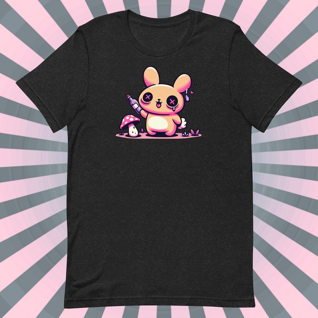 Trippy Goth Bunny T-shirt: Weirdcore Pastel Grunge Rabbit Tee - Etsy