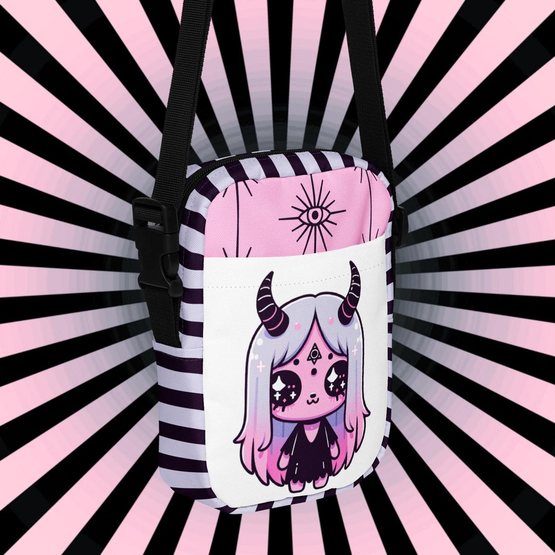 Creepy Cute Demon Girl Crossbody Bag Pastel Goth Grunge Evil Eye ...