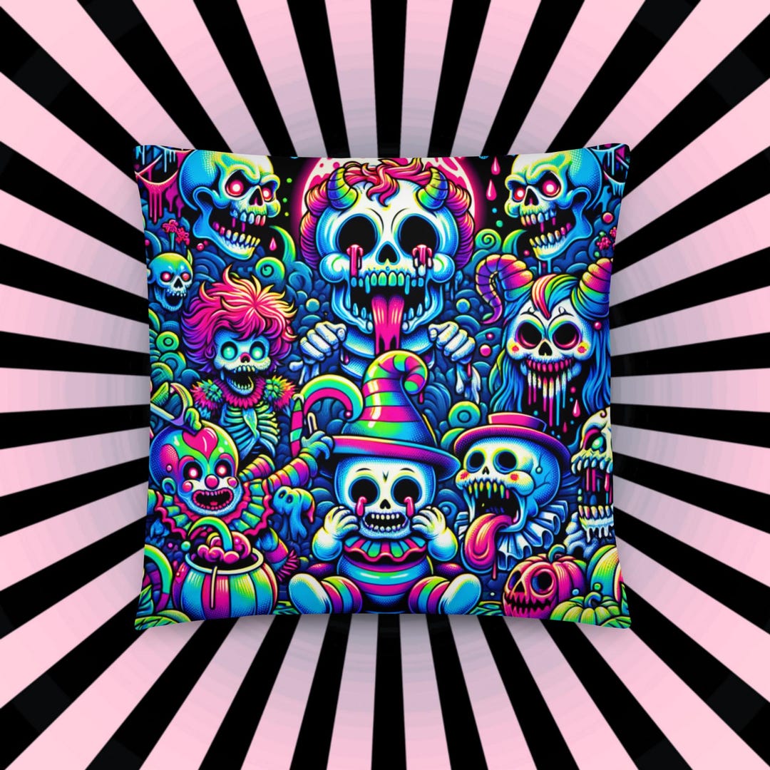 Creepy Cute Weirdcore Clown Sugar Skulls Skeleton and Ghost Decorative ...